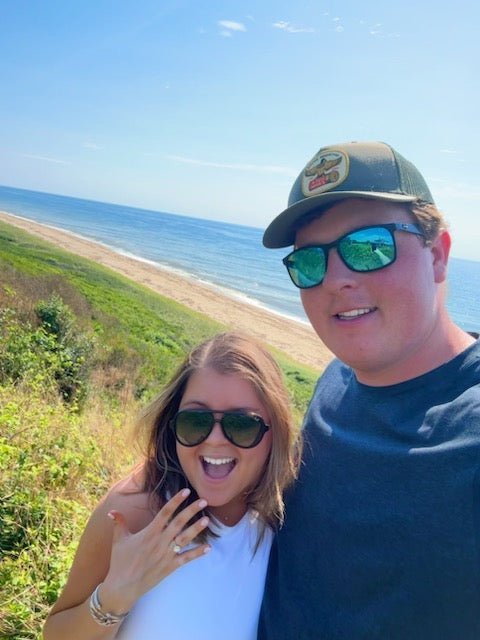 Maddie & Alex’s Yellow Gold Halo Ring and Nantucket Proposal – Walton's ...